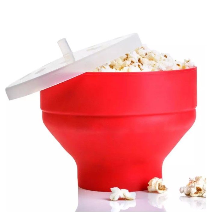 TripleClicks.com: Silicone Microwave Popcorn Maker with Lid