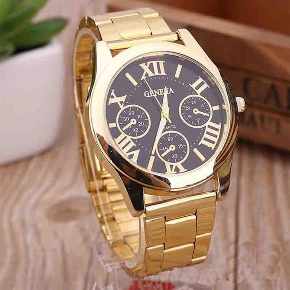 TripleClicks.com: Gold Roman Fashion Wrist Watch Stainless Steel