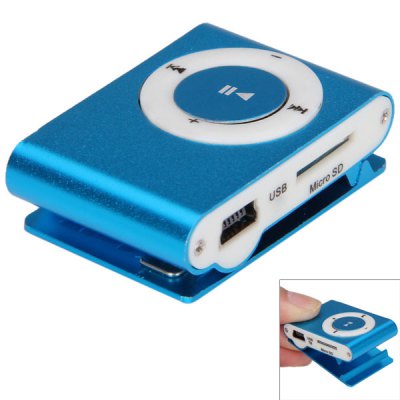 TripleClicks.com: Pocket MP3 Player with Back Clip and Micro SD Card Slot