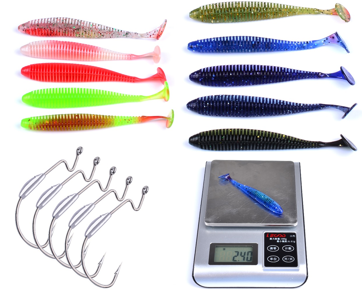 TripleClicks.com: Handmade Soft Lure Fishing Bait 10 Color Fishing ...