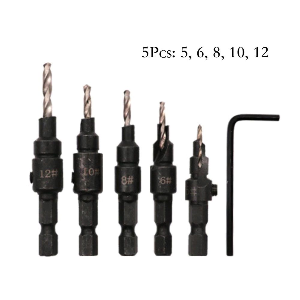 TripleClicks.com: 4pcs Carpentry Countersink Drill Bit Set Woodworking ...