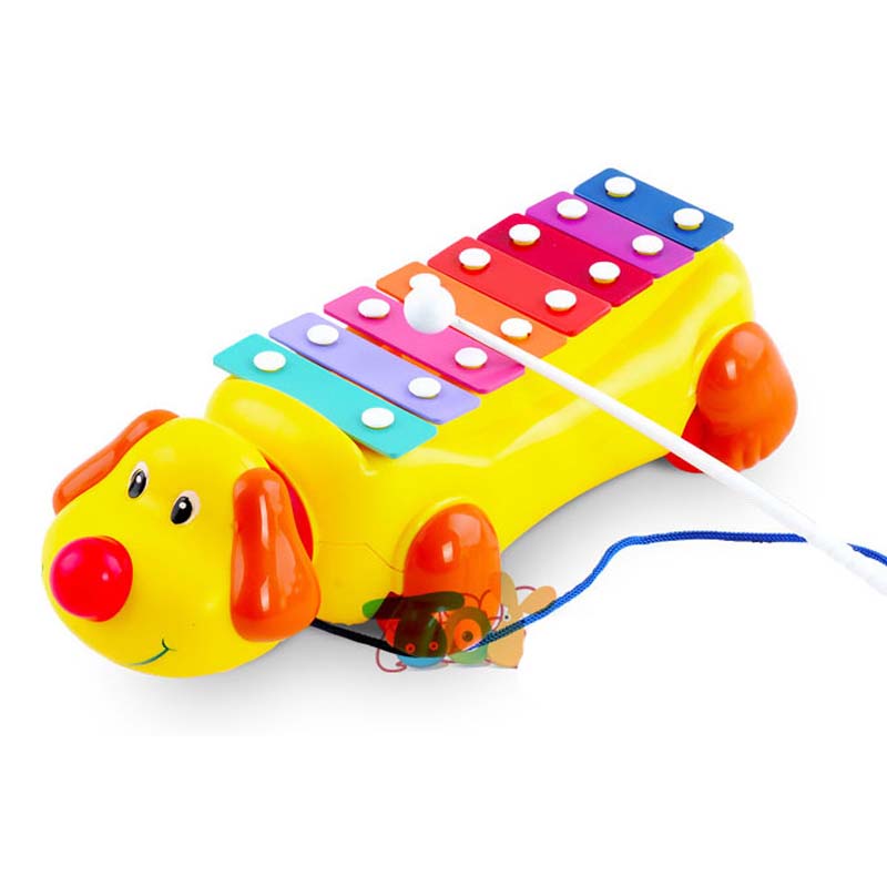 TripleClicks.com: colorful puppy dog piano baby music learning drag toy