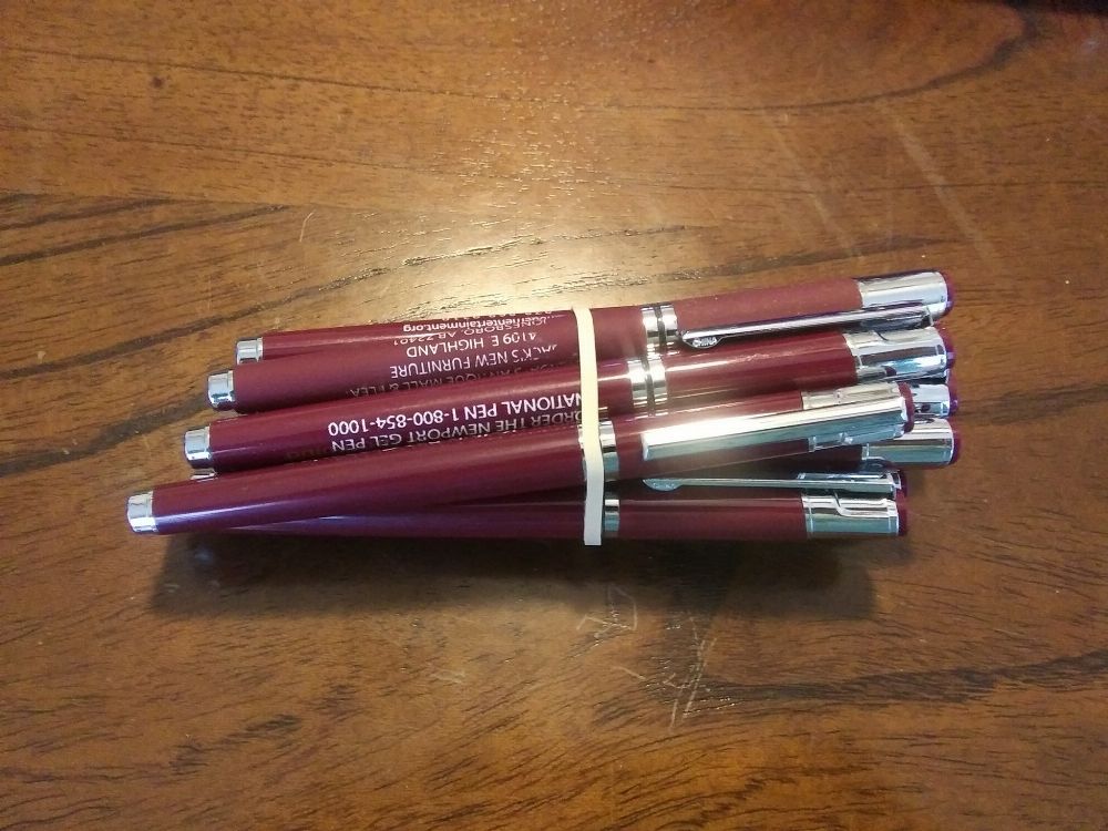 TripleClicks.com: Set of 10 Gel Cap Pens, Misprint, new. Black Ink ...
