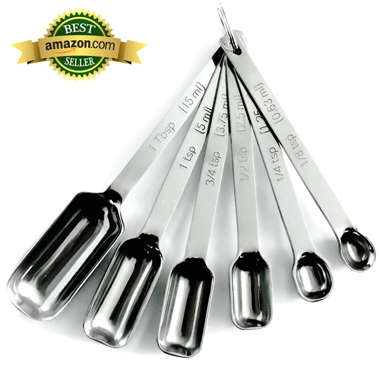TripleClicks.com: Heavy Duty Narrow Stainless Steel Measuring Spoons, 6 ...